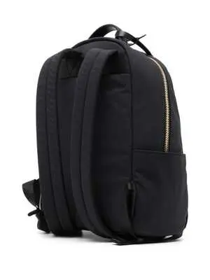 AGNÈS B. Logo-plaque Leather-trim Backpack