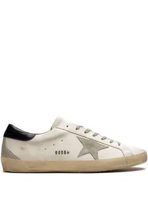 GOLDEN GOOSE Super-star Trainers With Suede Star And Metal Stud Lettering - White