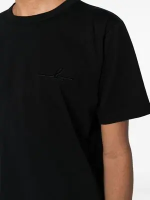 AGNES B. Logo-print Cotton T-shirt - Black