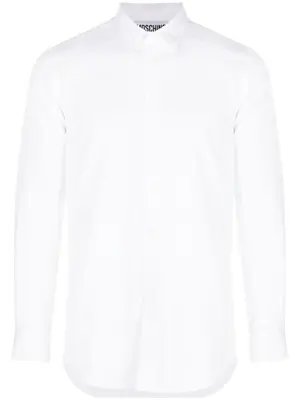 Moschino Logo-embroidered Long-sleeve Cotton Shirt