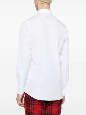 Moschino Logo-embroidered Long-sleeve Cotton Shirt