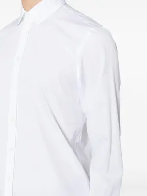 Moschino Logo-embroidered Long-sleeve Cotton Shirt
