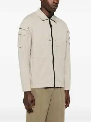 Stone Island Compass-patch Zip-up Shirt Jacket