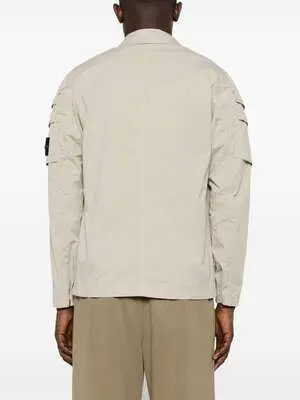 Stone Island Compass-patch Zip-up Shirt Jacket