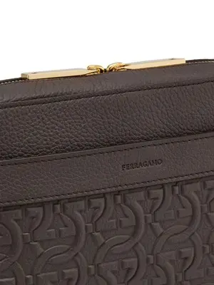 FERRAGAMO Gancini Pebbled-texture Shoulder Bag
