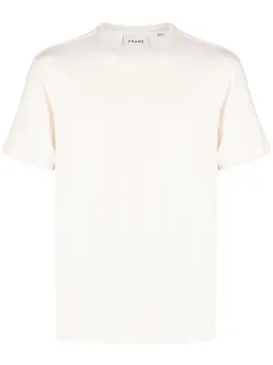 FRAME Crew-neck Cotton T-shirt Neutrals