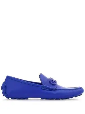 FERRAGAMO Gancini-plaque Leather Loafers