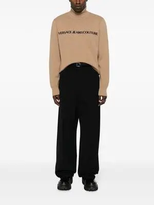 Versace Logo Intarsia Jumper - Neutrals