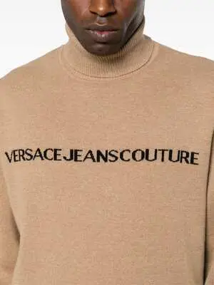 Versace Logo Intarsia Jumper - Neutrals