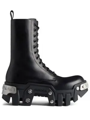 Balenciaga Bulldozer Platform Lace-up Boots - Black