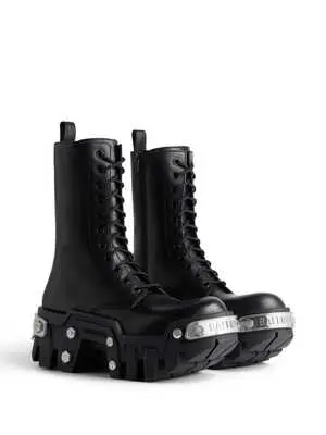 Balenciaga Bulldozer Platform Lace-up Boots - Black