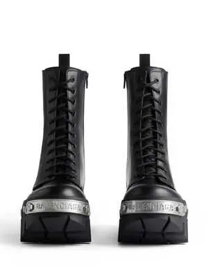Balenciaga Bulldozer Platform Lace-up Boots - Black