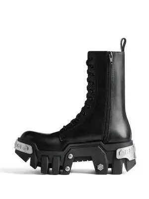 Balenciaga Bulldozer Platform Lace-up Boots - Black