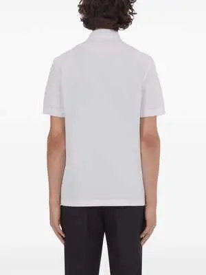 FERRAGAMO Half-zip Cotton Polo Shirt - White