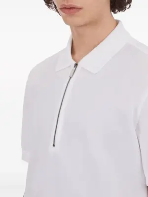 FERRAGAMO Half-zip Cotton Polo Shirt - White
