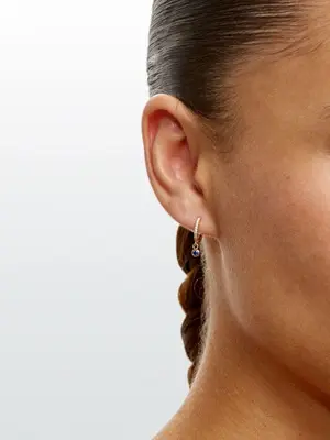 WE BY WHITEBIRD 18kt Yellow Ada Sapphire And Diamond Hoop Earring