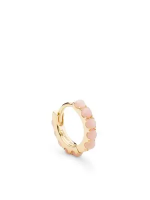 WE BY WHITEBIRD 18kt Yellow Ismène Pink Opal Hoop Earring - Gold