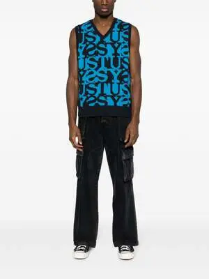 StÜssy Intarsia-knit Logo V-neck Vest