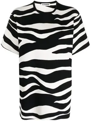 JIL SANDER Zebra-print T-shirt - Black