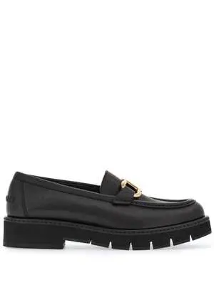 FERRAGAMO Gancini Ornament Moccasins - Black