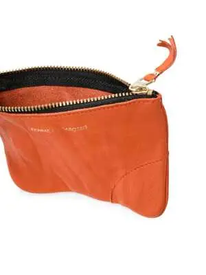 Comme Des Garçons Washed Zip-up Leather Pouch - Orange