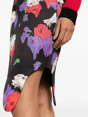 Moschino Floral-print Asymmetric Midi Skirt