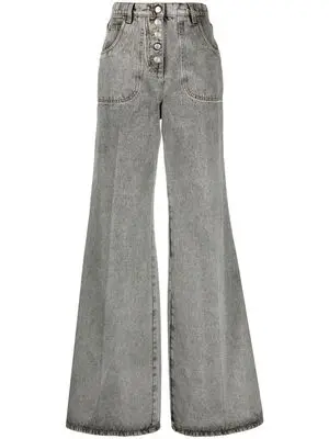 Etro Embroidered Flared Jeans - Grey