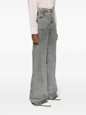 Etro Embroidered Flared Jeans - Grey