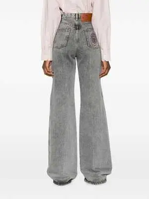 Etro Embroidered Flared Jeans - Grey