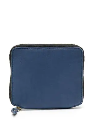 Comme Des Garçons Washed Leather Zip-up Wallet - Blue