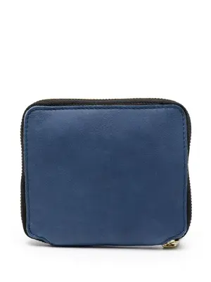 Comme Des Garçons Washed Leather Zip-up Wallet - Blue