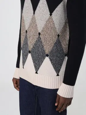 BALLANTYNE Argyle Pullover Sweater - Black
