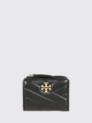 Tory Burch Kira Quilted Nappa Wallet With Double T Metal Logo - Black