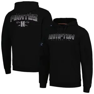 FISLL Hampton Pirates Puff Print Sliced Pullover Hoodie - Black