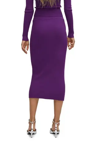 Mango Rib Midi Sweater Skirt