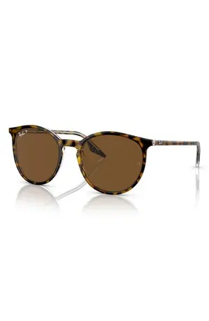 Ray-ban 54mm Polarized Round Phantos Sunglasses - Brown