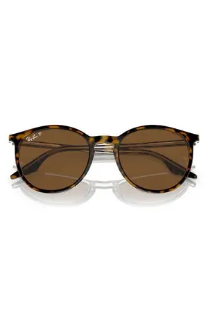 Ray-ban 54mm Polarized Round Phantos Sunglasses - Brown