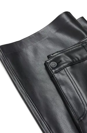Mango High Waist Straight Leg Faux Leather Pants
