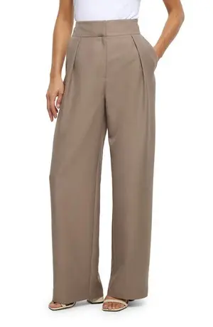 RIVER ISLAND Pleat Front Wide Leg Pants