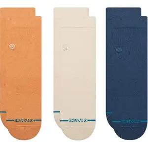 Stance Icon 3-pack Quarter Crew Socks - Mango