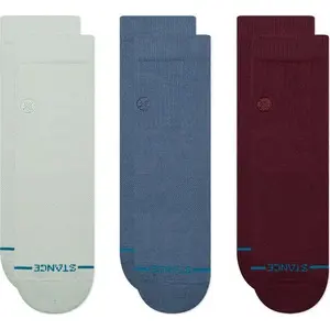 Stance Icon 3-pack Quarter Crew Socks - Paleblue