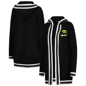 GAMEDAY COUTURE Iowa Hawkeyes Striped Hooded Cardigan Sweater