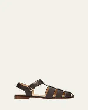 Gabriela Hearst Lynn Leather Fisherman Sandals - Black