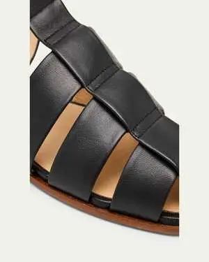 Gabriela Hearst Lynn Leather Fisherman Sandals - Black
