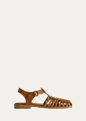 Hereu Alaro Caged Leather Sandals Camel