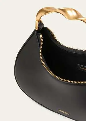 Simkhai Nixi Leather Top Handle Bag - Black