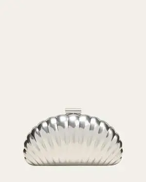 Simkhai Monet Shell Clutch Bag - Silver