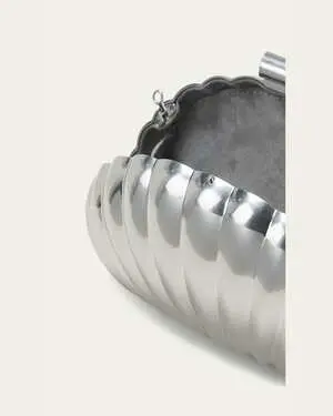 Simkhai Monet Shell Clutch Bag - Silver