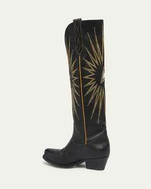 GOLDEN GOOSE Wish Star Embroidered Western Boots