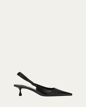 JIMMY CHOO Amel Leather Slingback Pumps - Black